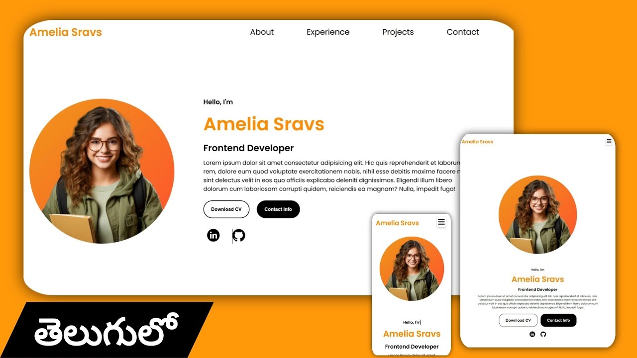 Responsive Portfolio website using HTML CSS & Js | Portfolio website ...