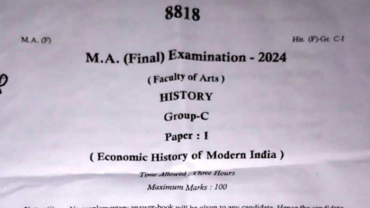 History | इतिहास | M.A Final Year Paper-1 Exam 2024 | M.A Final History ...
