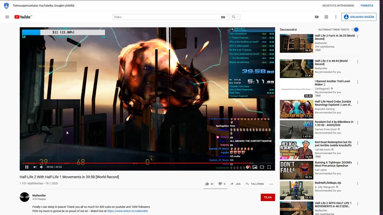 Half-Life speedrunning in 2020 - January - YouTube