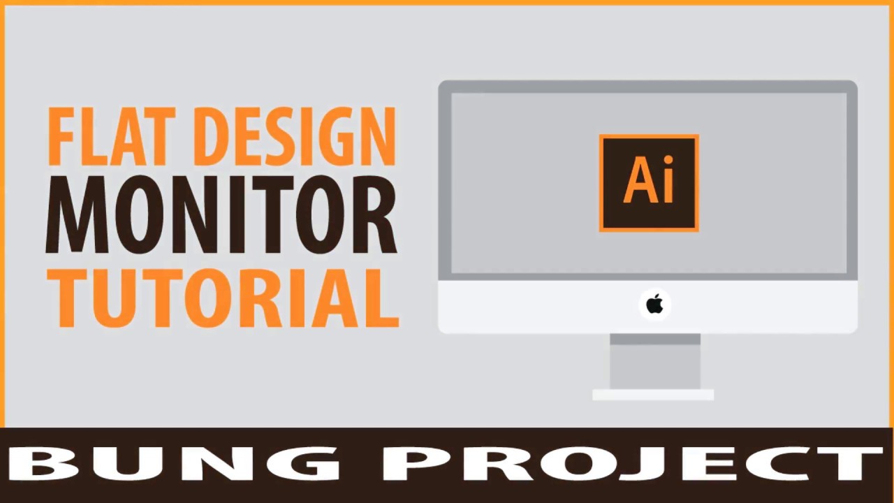FLAT DESIGN MONITOR TUTORIAL WITH ADOBE ILLUSTRATOR - YouTube