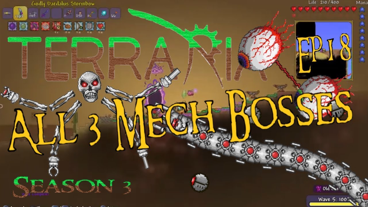 Terraria - Season 3 - Ep18: All 3 Mech Bosses! - YouTube