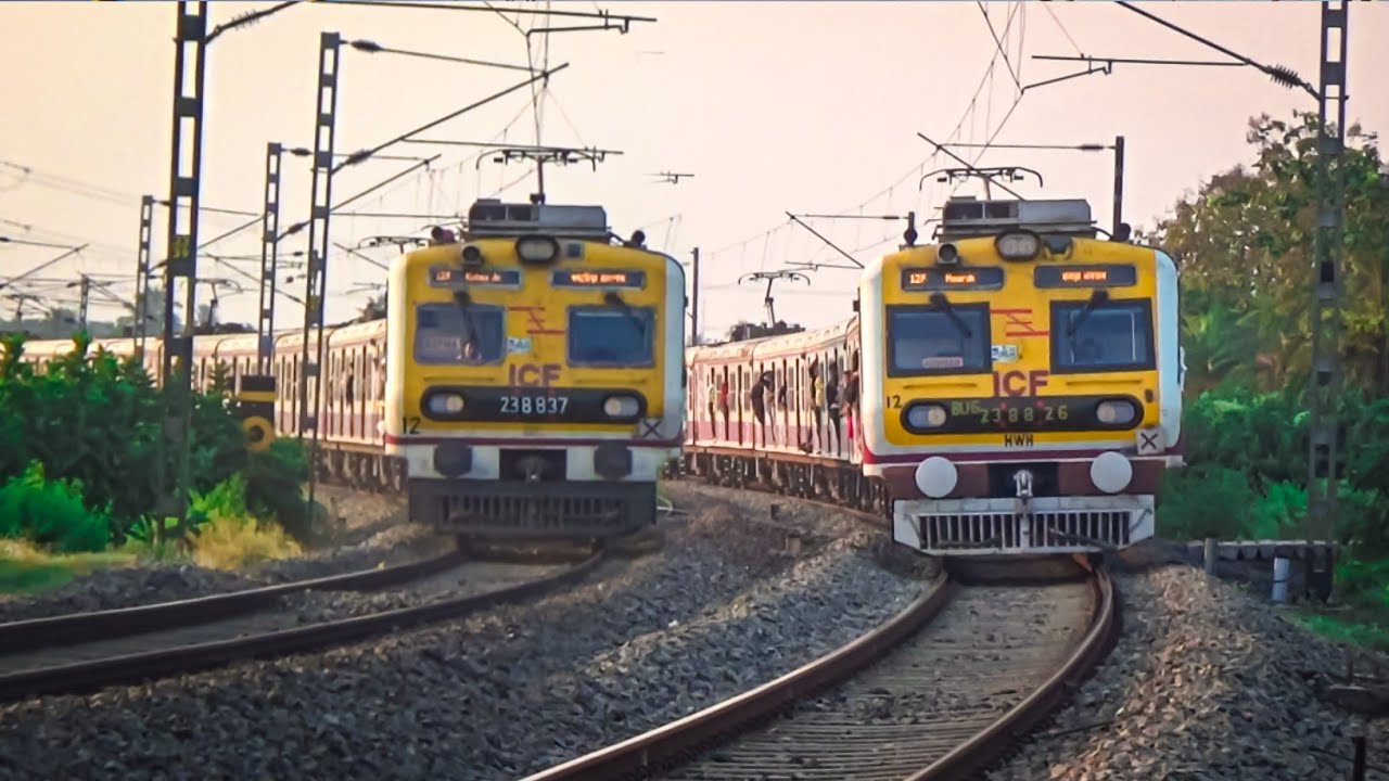 🚆 Unbelievable! Two ICF Medha Local Trains Glide Through Sharp 90 ...
