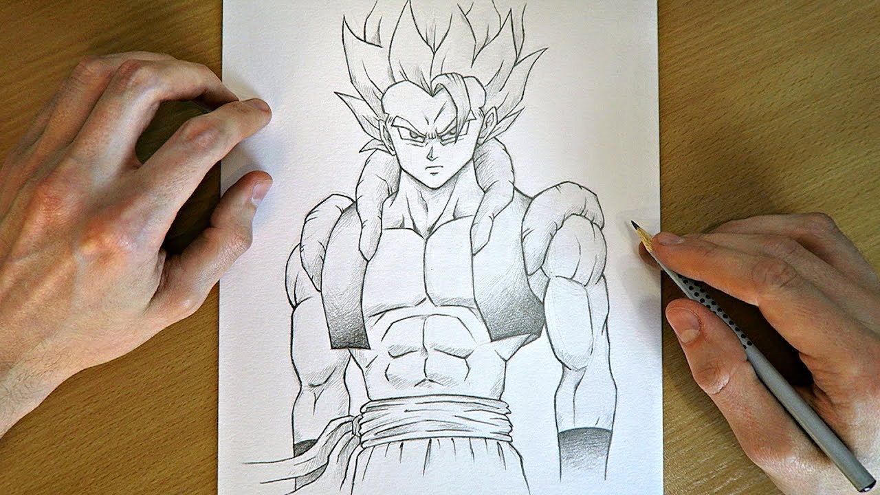 Gogeta Drawing Tutorial | Learn To Draw Anime | Dragon Ball Z | Pencil ...