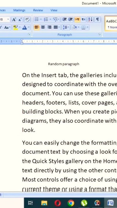 How to Generate Random Paragraph in Ms Word | Shortcut Keys Of Paragraph - YouTube