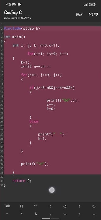 Number Diamond Pattern In C Programming Youtube