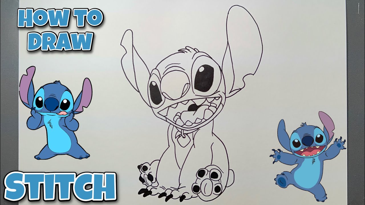 How To Draw Stitch | Lilo & Stitch | Step By Step Tutorial - YouTube