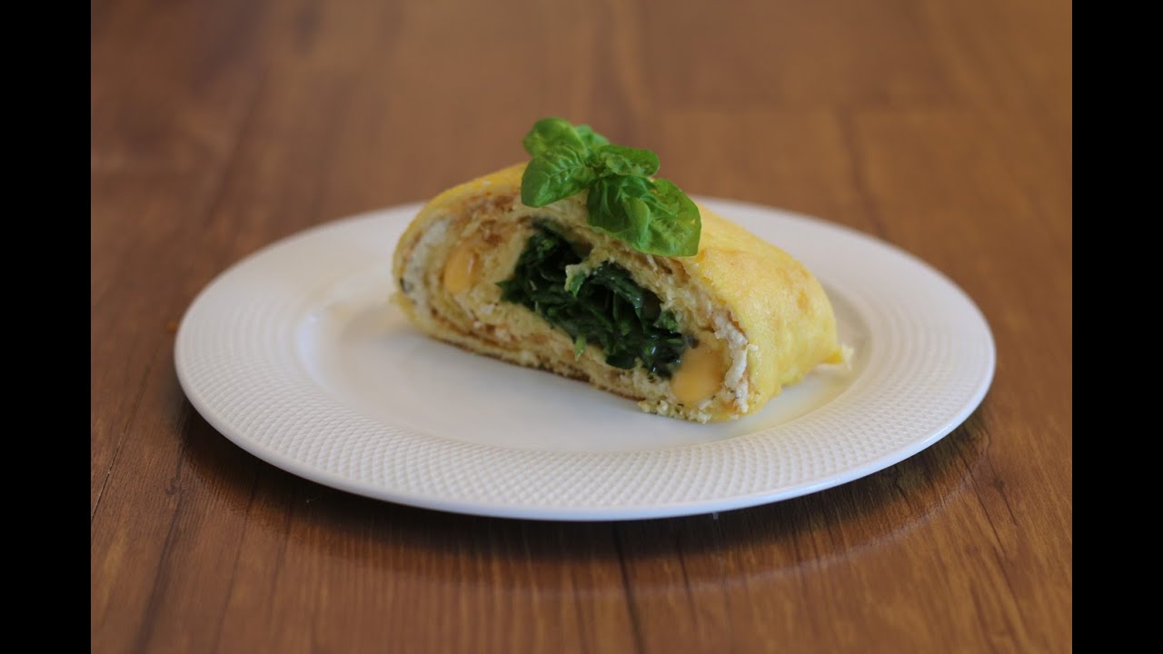 Spinach and Cheese Egg Roulade. - YouTube