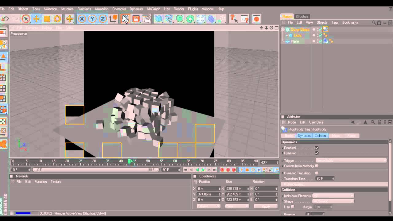 Cinema 4D - Falling Cubes Tutorial by jank0 - YouTube