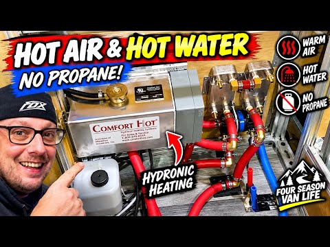 Hot air and water NO PROPANE | FOUR SEASON VAN LIFE | EP.43