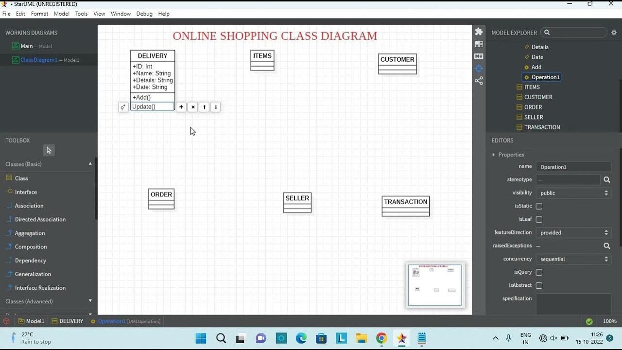 UML Online Shopping System Class Diagram - YouTube
