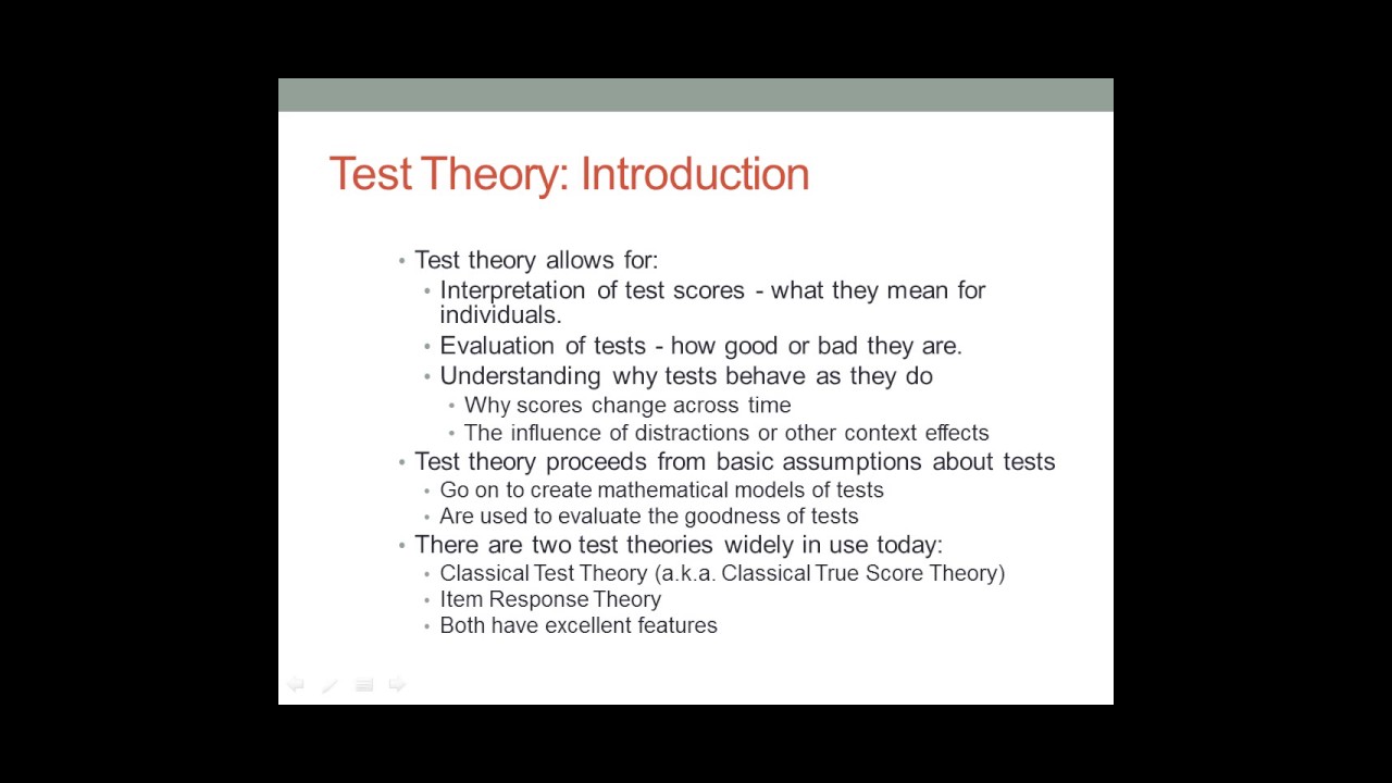 Classical Test Theory Part 1 Introduction Youtube