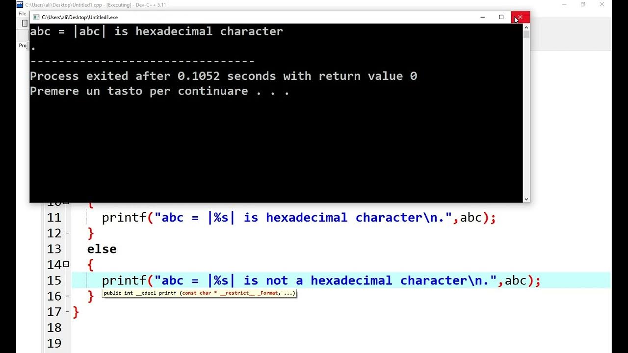 isxdigit function in c | hexadecimal digit in c - YouTube