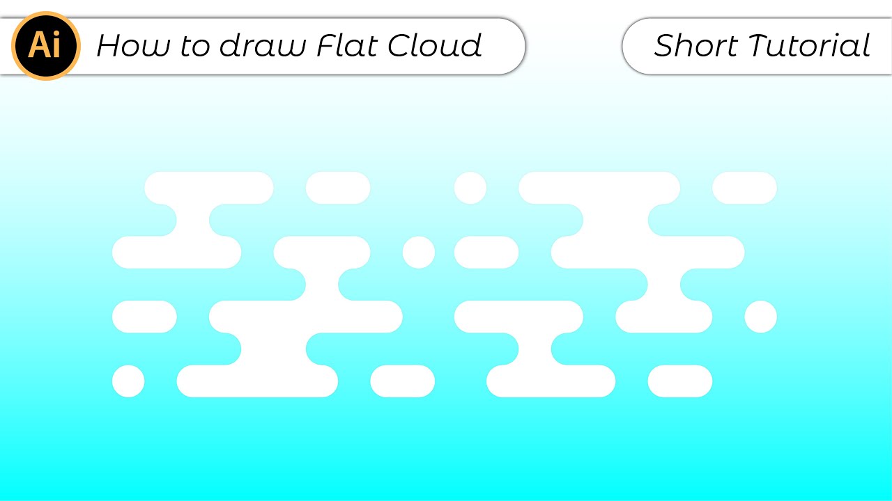 How to Draw Easy Flat Cloud or Water Illustration in Adobe Illustrator ...