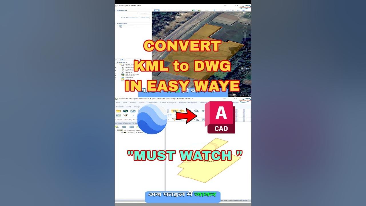 How to Import KML file to Autocad | Convert KML Or KMZ File In to ...