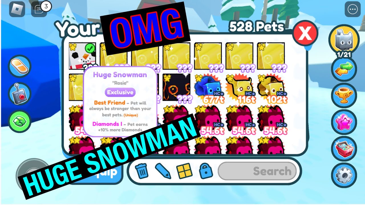 [HUGE SNOWMAN🥳] PET SIM X SANTA DROP AND I GOT… - YouTube