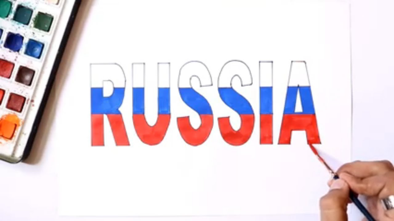 How to draw Russia flag | Drawing RUSSIA country - YouTube