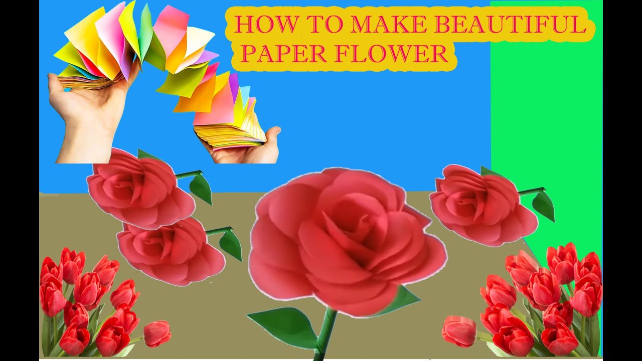 how to make beautiful paper flowers - YouTube