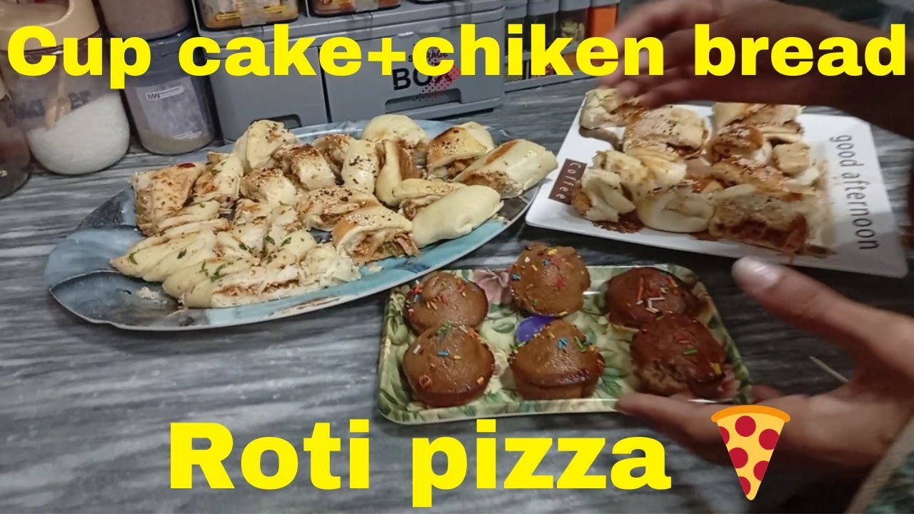 home made cup cake's 🎂||Ghar main banie chicken bread cup cake aur roti ...