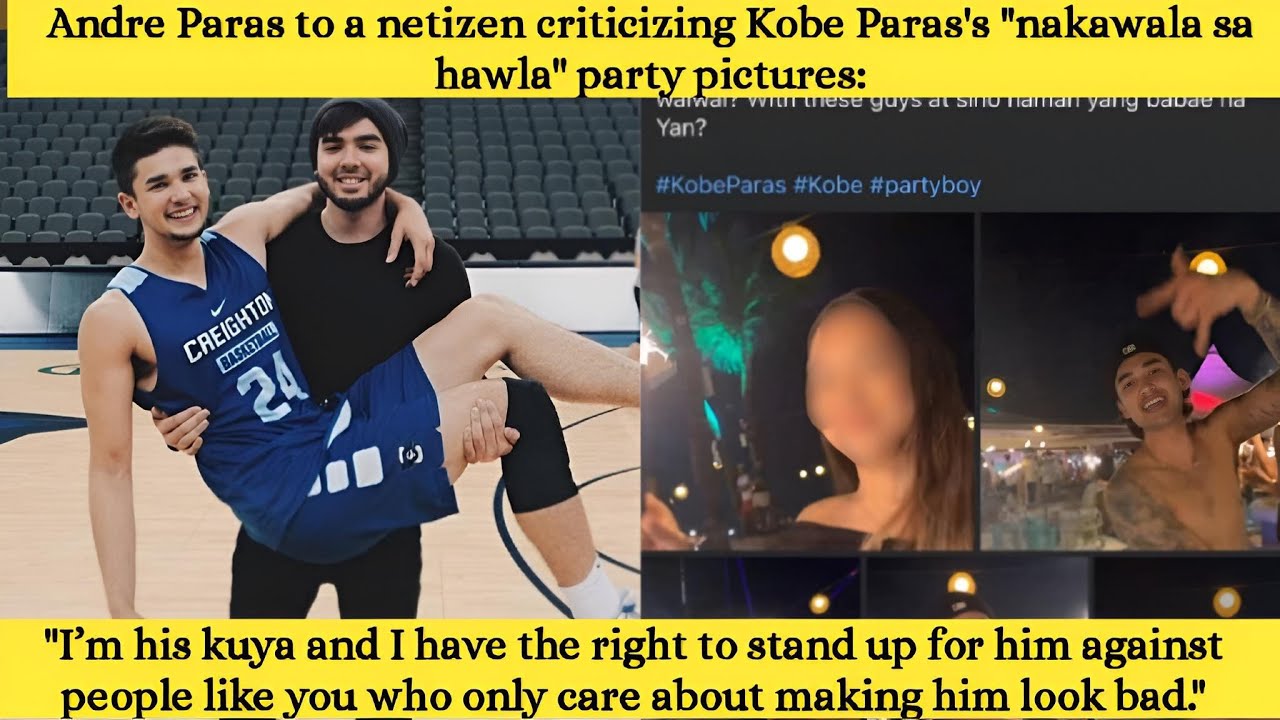 Andre Paras defends brother Kobe Paras against netizen - YouTube