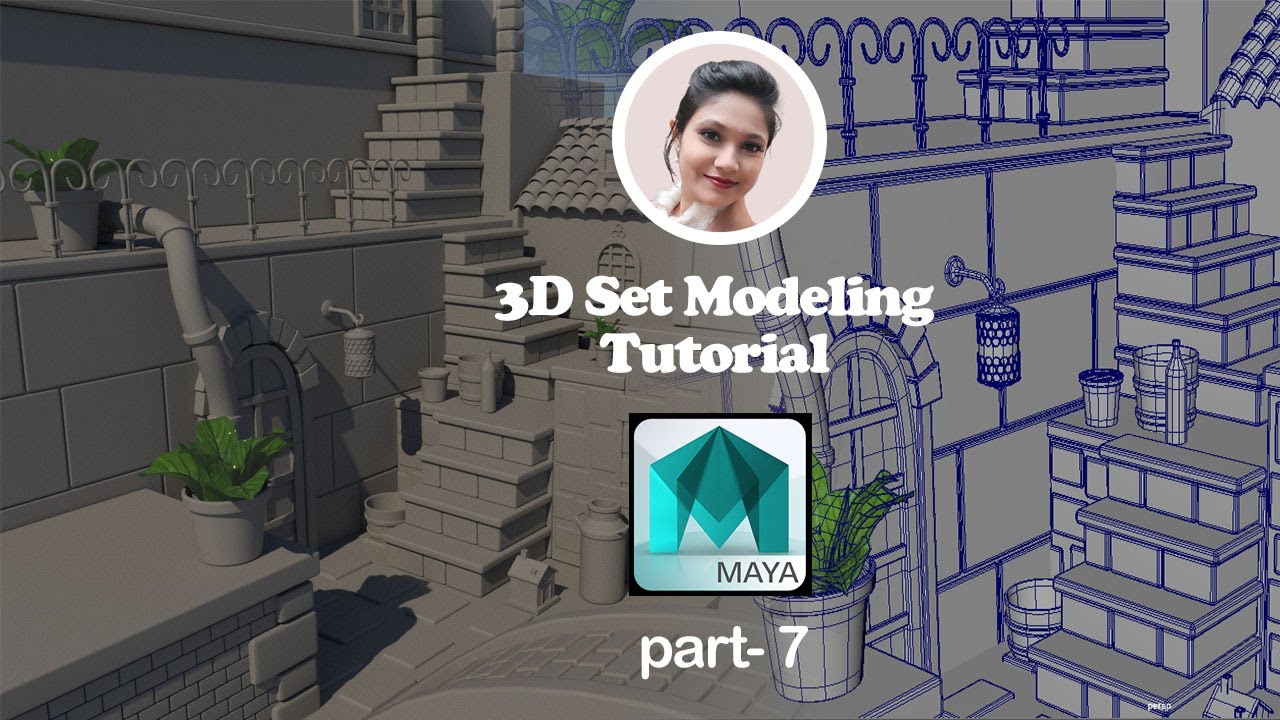 3D set modeling tutorial Autodesk maya 2020, part 7, 3D speed modeling ...