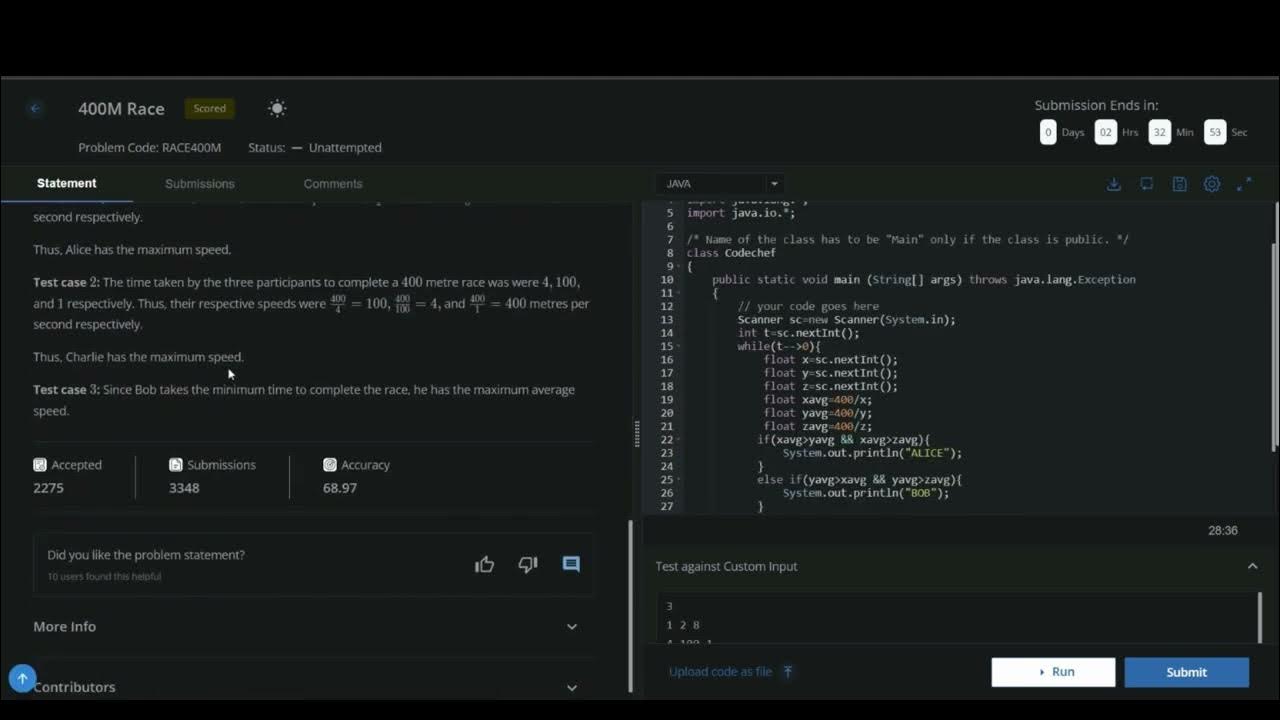 400M Race | CodeChef Contest | Starters76 | CodeGood - YouTube