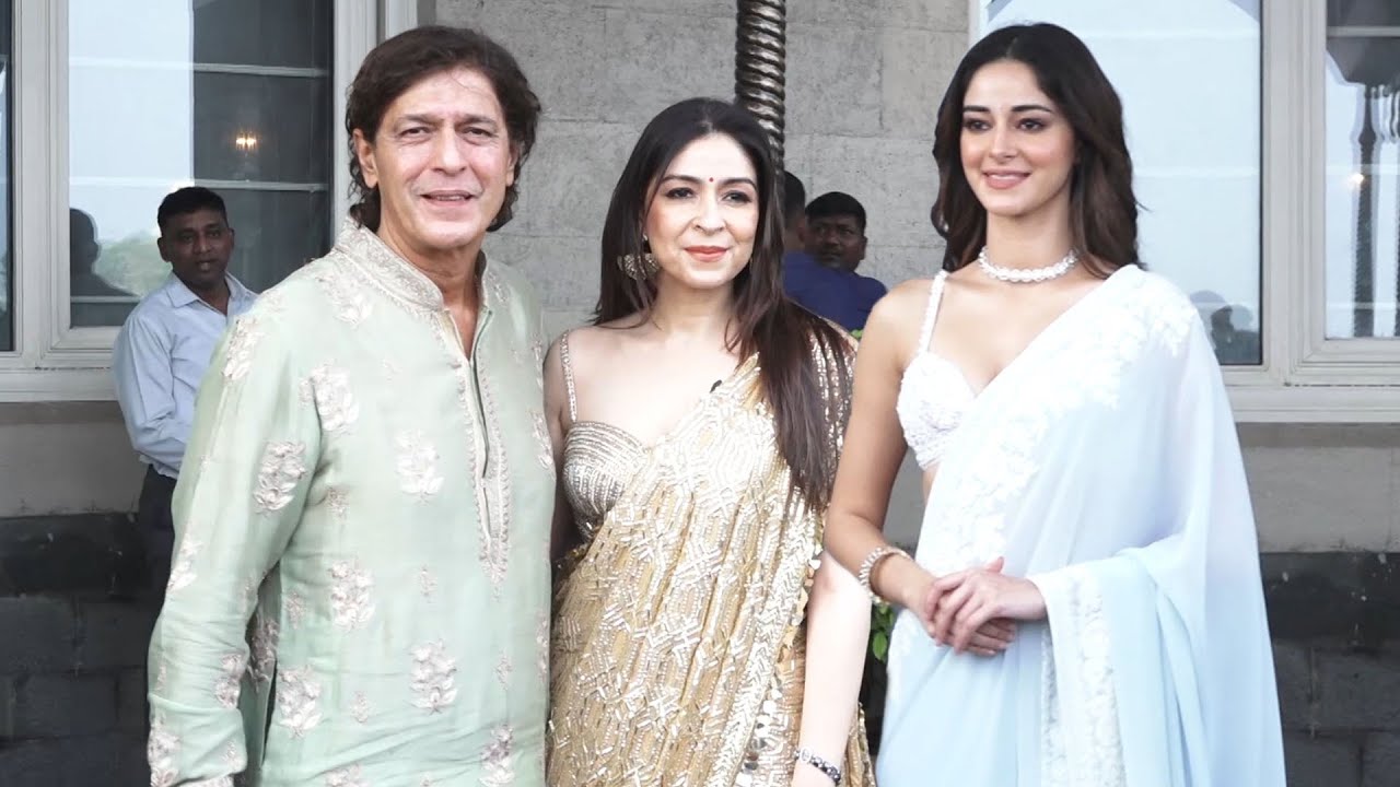 Ananya Panday, Chunky Panday With Wife Bhavna Arrives At Alanna-Ivor's ...