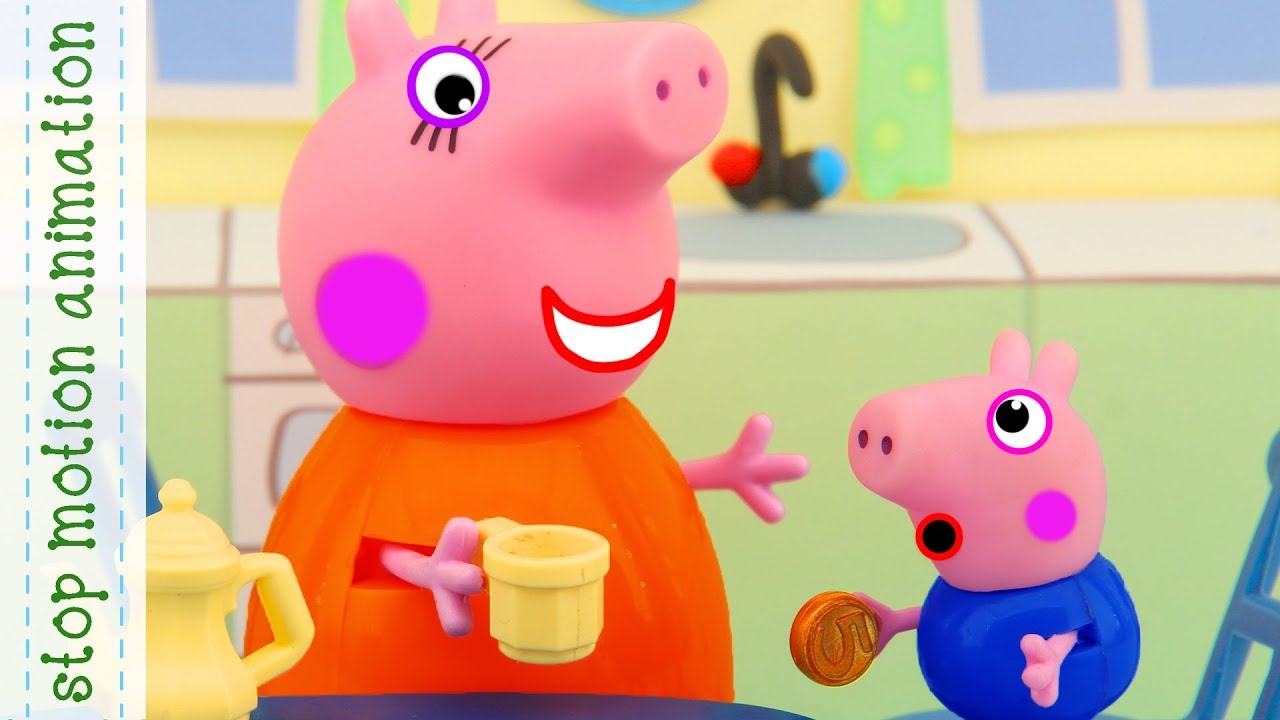 The lost tooth Peppa pig toys stop motion animation in english - YouTube