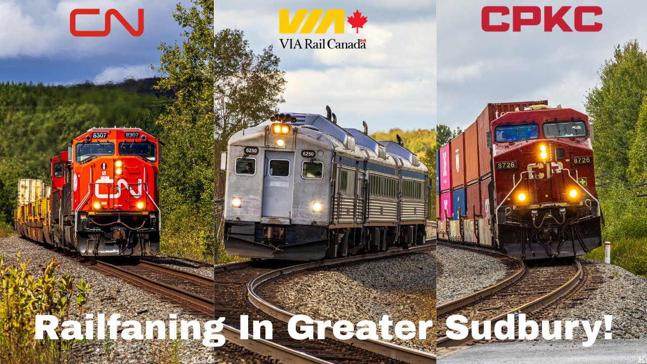 4K! Railfaning CN, CPKC, And VIA Rail In the Greater Sudbury Area - YouTube
