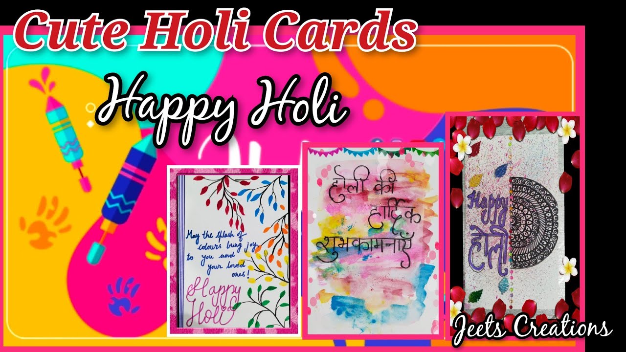 Cute Holi Cards | Holi 2023 | Cards for Holi | #holi #holicard Jeets ...