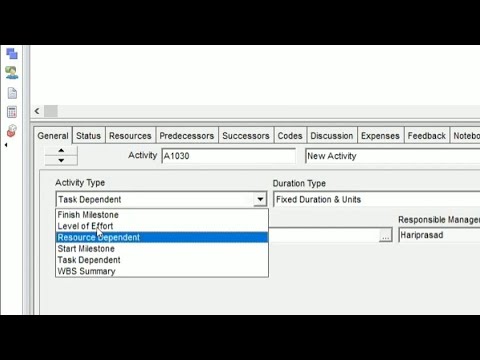 Activity Types in Primavera P6 (Watch & Learn) - YouTube