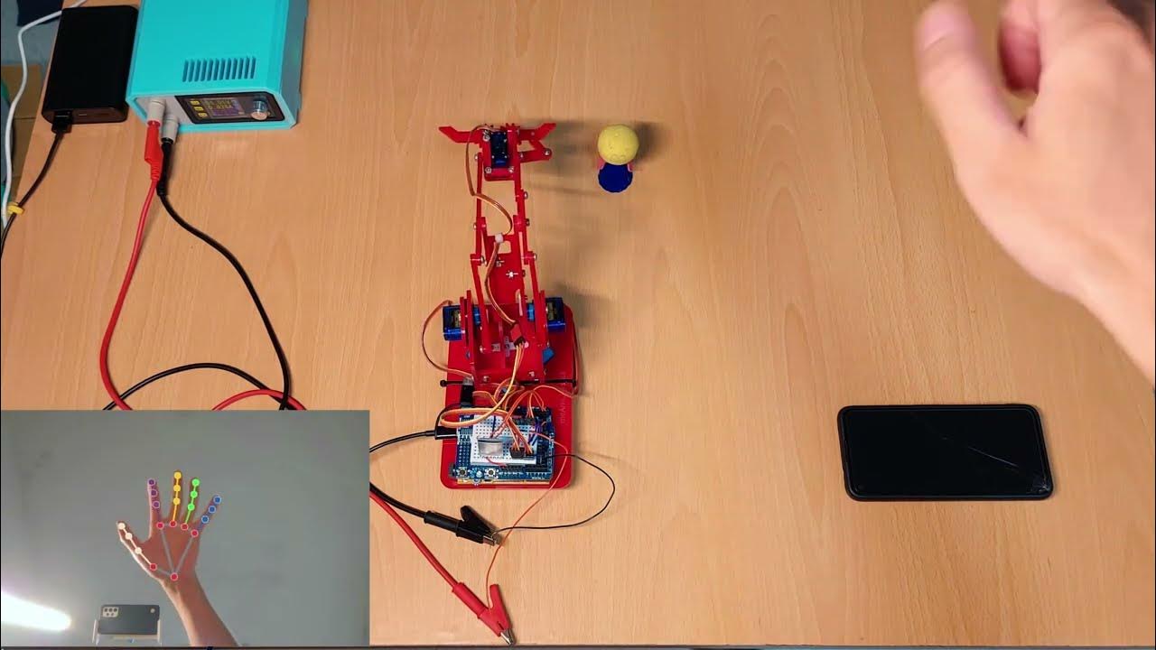 Gesture control Robot Arm MediaPipe MeArm - YouTube