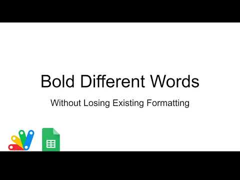 Google Sheets: Bold Different Words in a Cell with Apps Script and Retain Existing Formatting ...