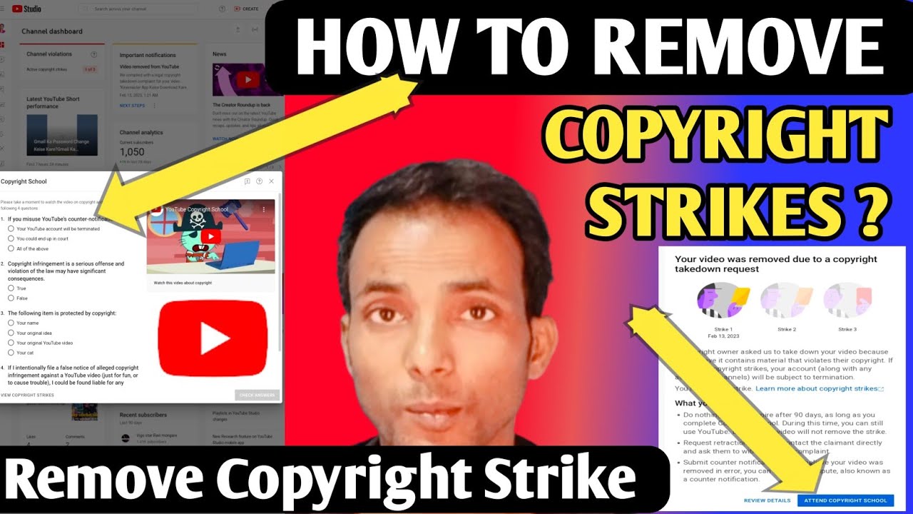 COPYRIGHT Strikes कैसे हटाएं ?COPYRIGHT Guideline Strike Ko Kaise ...