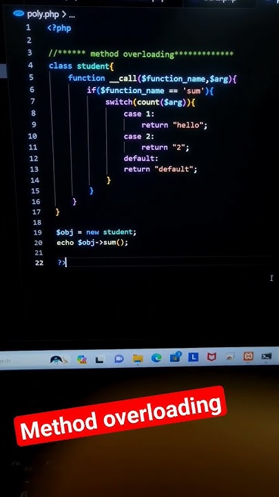 Method Overloading in php #shorts - YouTube