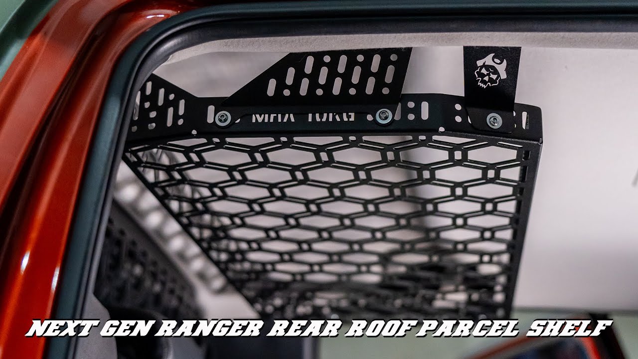 NEXT GEN FORD RANGER REAR ROOF PARCEL SHELF How to Install - YouTube