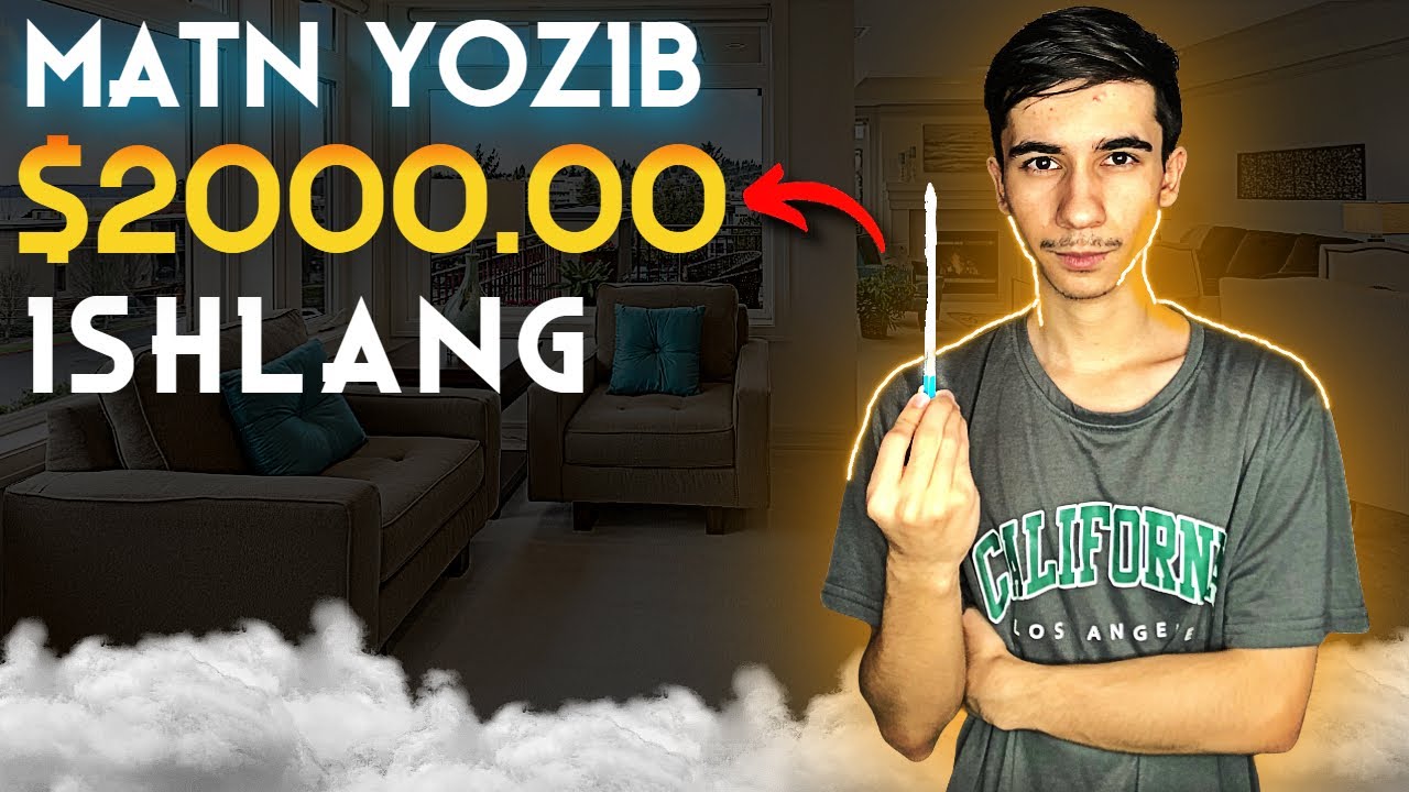 MATN YOZISH ORQALI OYIGA $2000.00 ISHLAB TOPING | JAMSHID MIRZAEV - YouTube