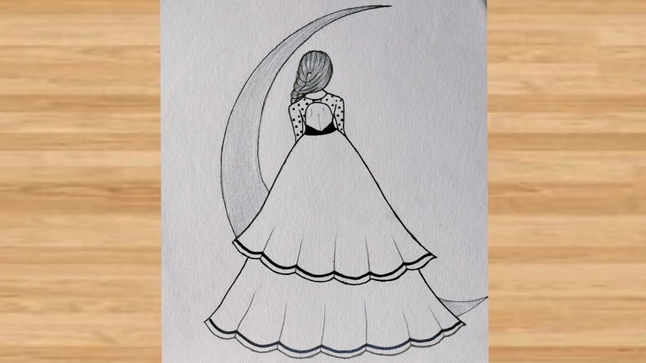 Sundar Pari With Moon Ka Drawing Kaise Bnay | Sundar Si Pari Ka Chitra ...