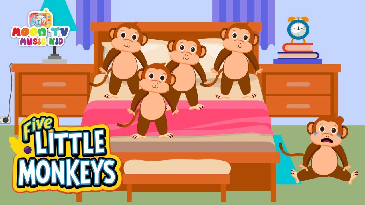 Five Little Monkeys | Learn About Safety While Having Fun! | Song for ...