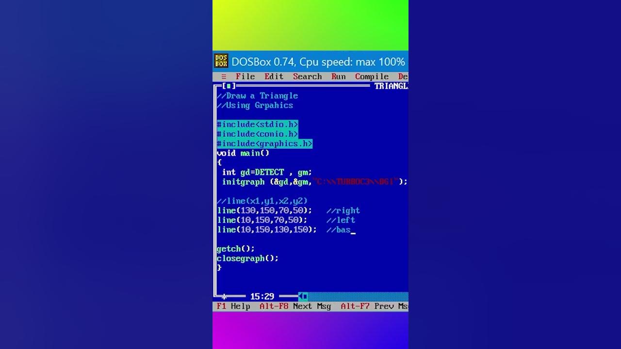 #3 Draw a Triangle using C graphics||C language tutorial #shorts #graphics #c - YouTube
