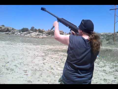 Shoulder fire barret 50 cal standing - YouTube