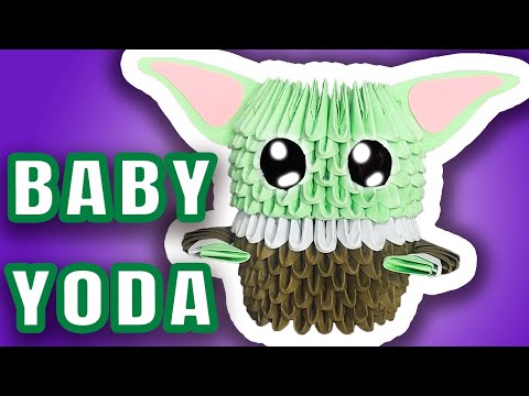 Cómo hacer a BABY YODA Origami 3D (Principiantes) – Grogu 3D Origami Tutorial