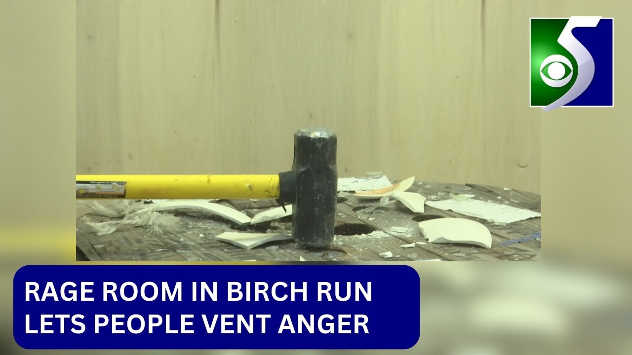 Rage room opens in Birch Run - YouTube