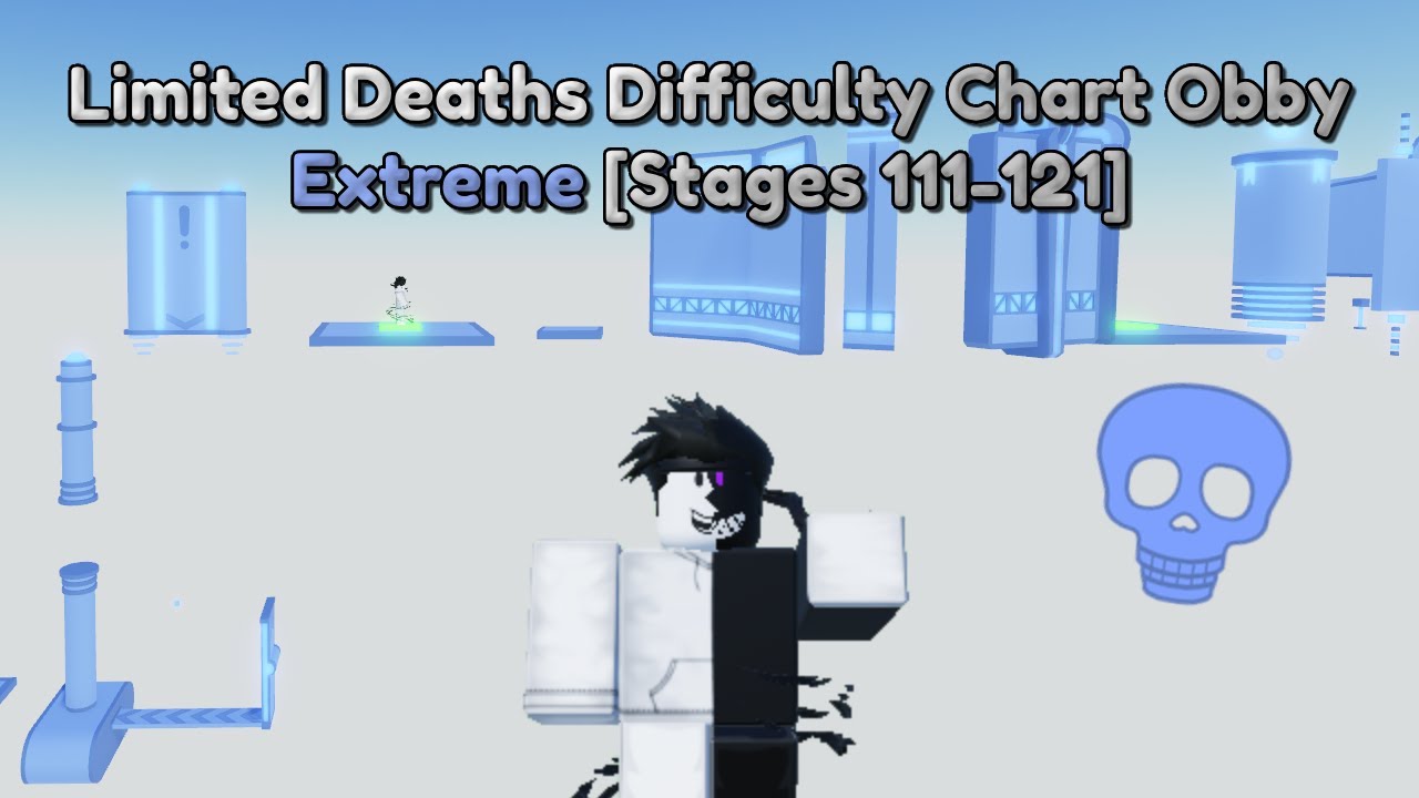 Limited Deaths Difficulty Chart Obby [Extreme Stages 111-121] - YouTube