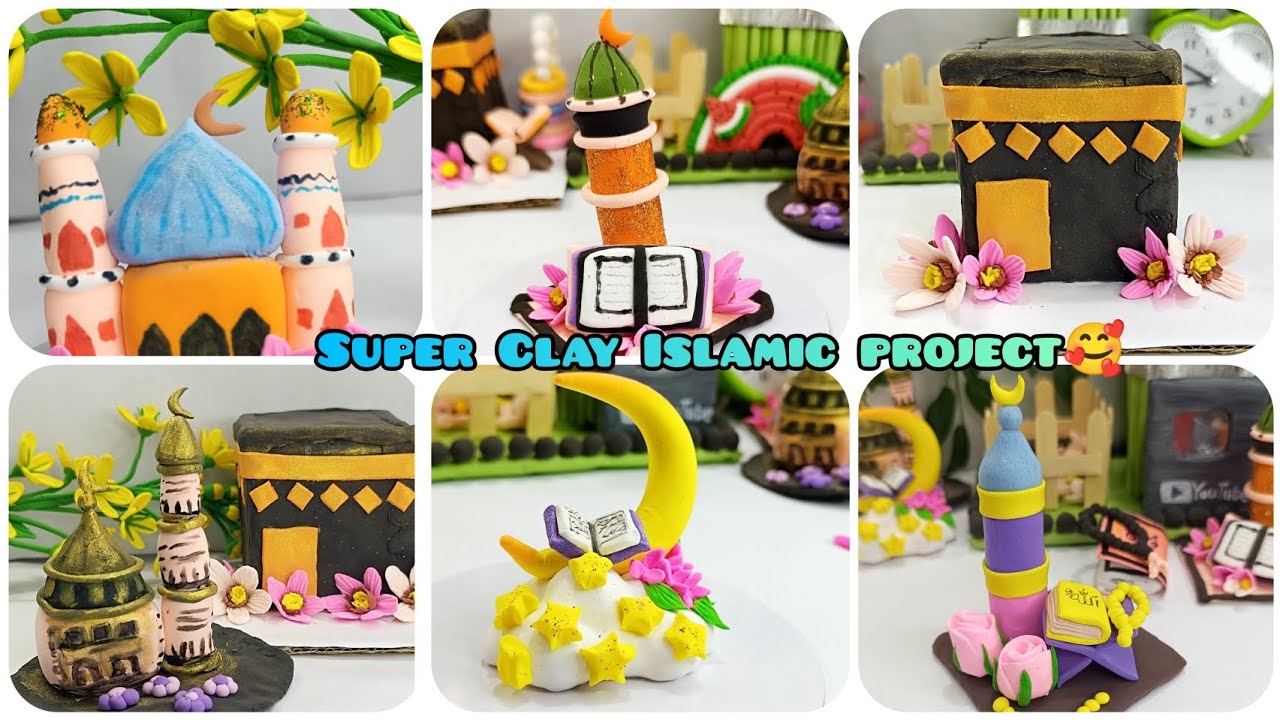 Diy Super Clay Project | Beautiful Clay Mosque🕌 | Clay Kaaba 🕋 | Clay ...