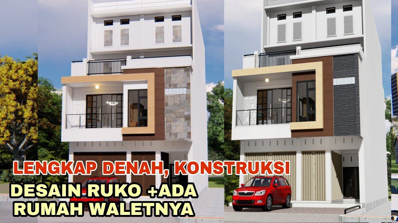 Terbaru Terpopuer..!!Desain Ruko 3 lantai+Rumah Walet 8x17m - YouTube