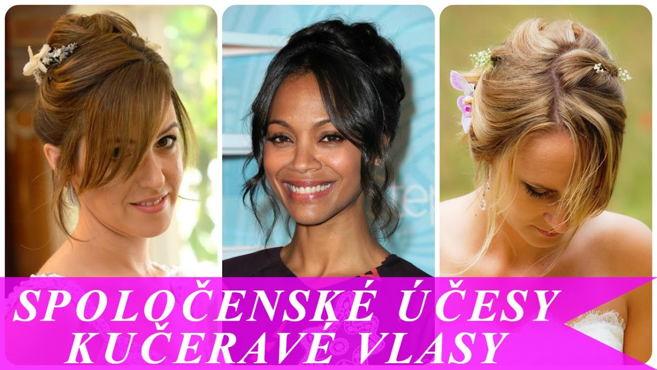 Spoločenské účesy kučeravé vlasy - YouTube