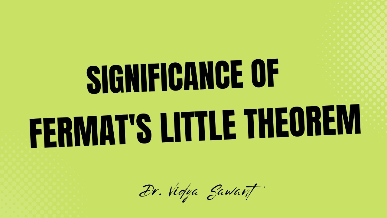 Significance of Fermat's Theorem | Fermat's Little Theorem | Modular ...