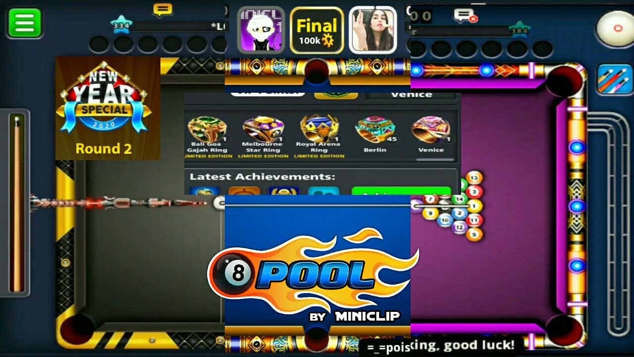 8 ball pool # new year ring with all ring collection - YouTube