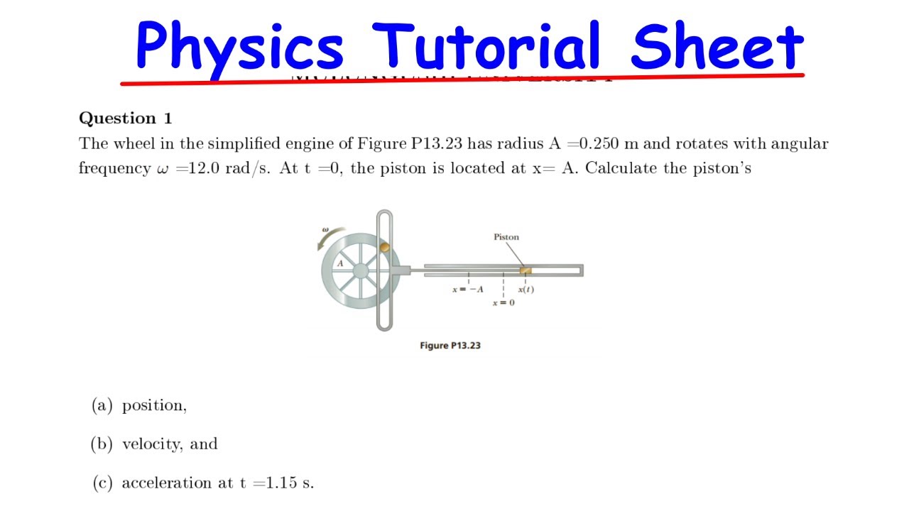 physics Tutorial sheet-position,velocity & Acceleration as a function of time - YouTube
