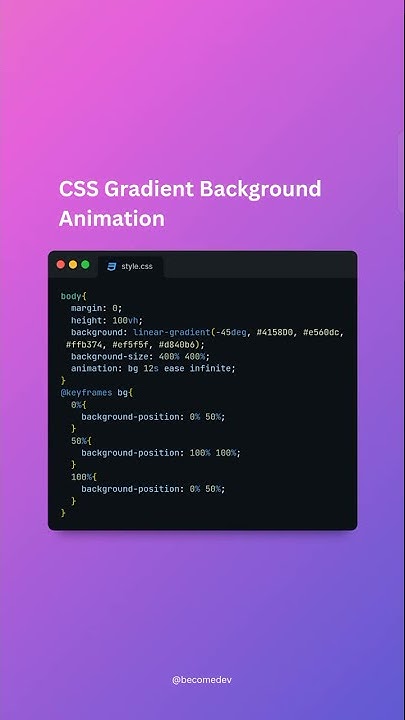 CSS gradient background color animation - YouTube
